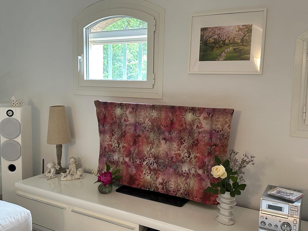 TV Cover Rêve Rose 116x65 Cm, Pink Television Cover, Pink Dream Fabric ...