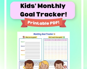 Kids Monthly Goal Sheets - Etsy