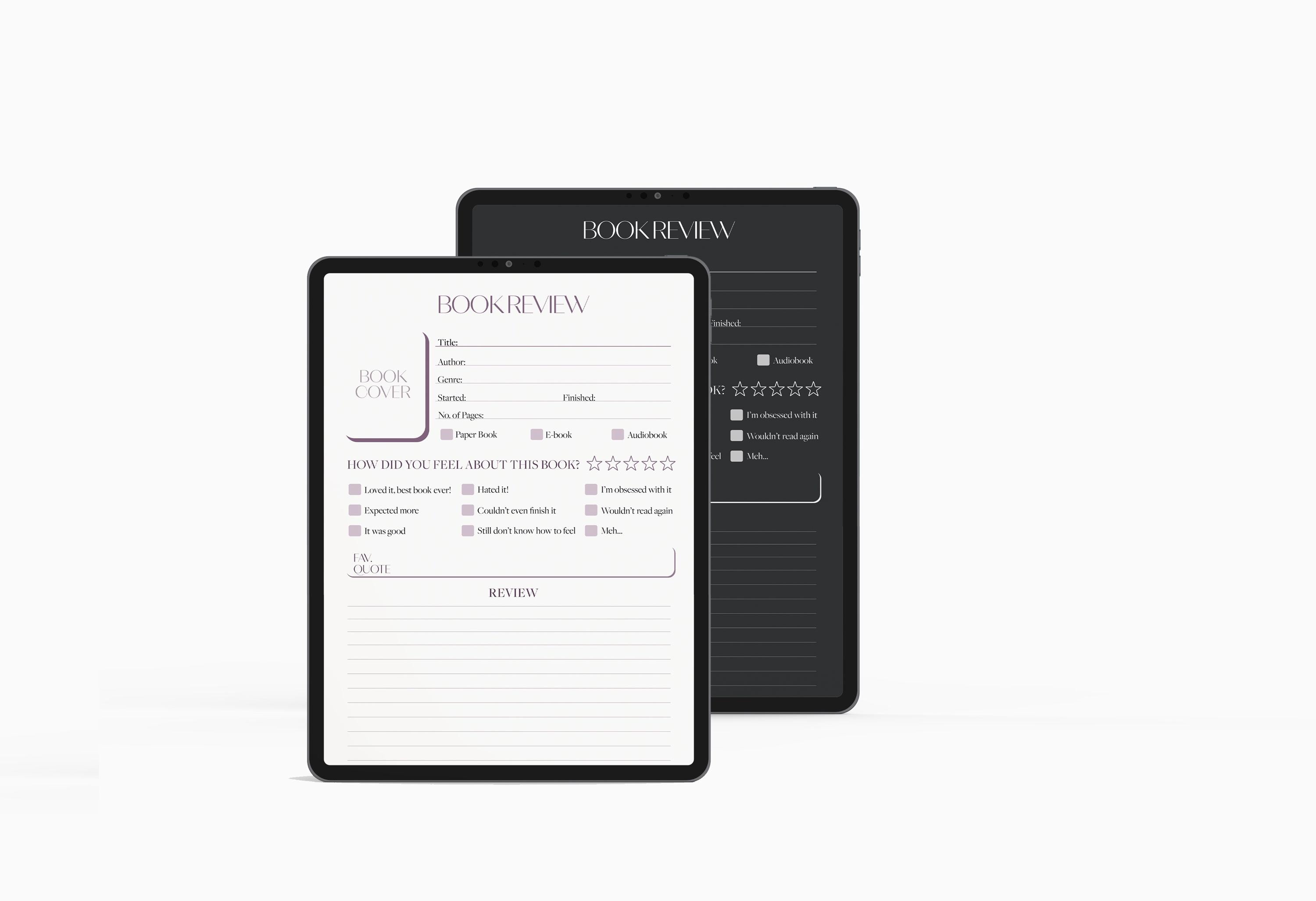 Basic Book Review Template | Digital & Print - Etsy