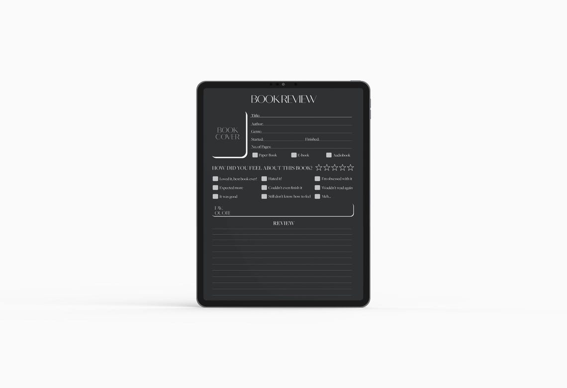 Basic Book Review Template | Digital & Print - Etsy