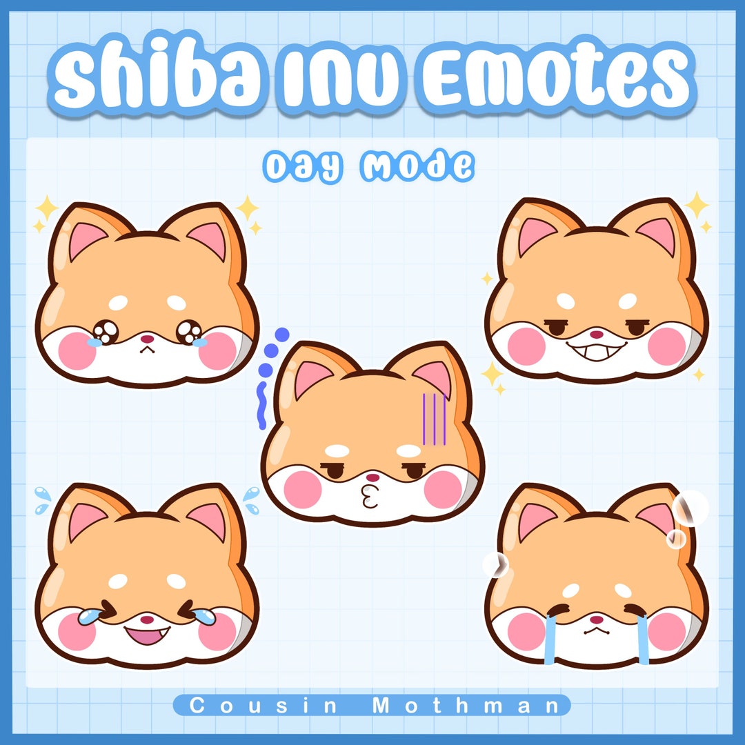 Shiba Inu Emotes Part 2 | Instant Digital Download for Twitch, Discord ...