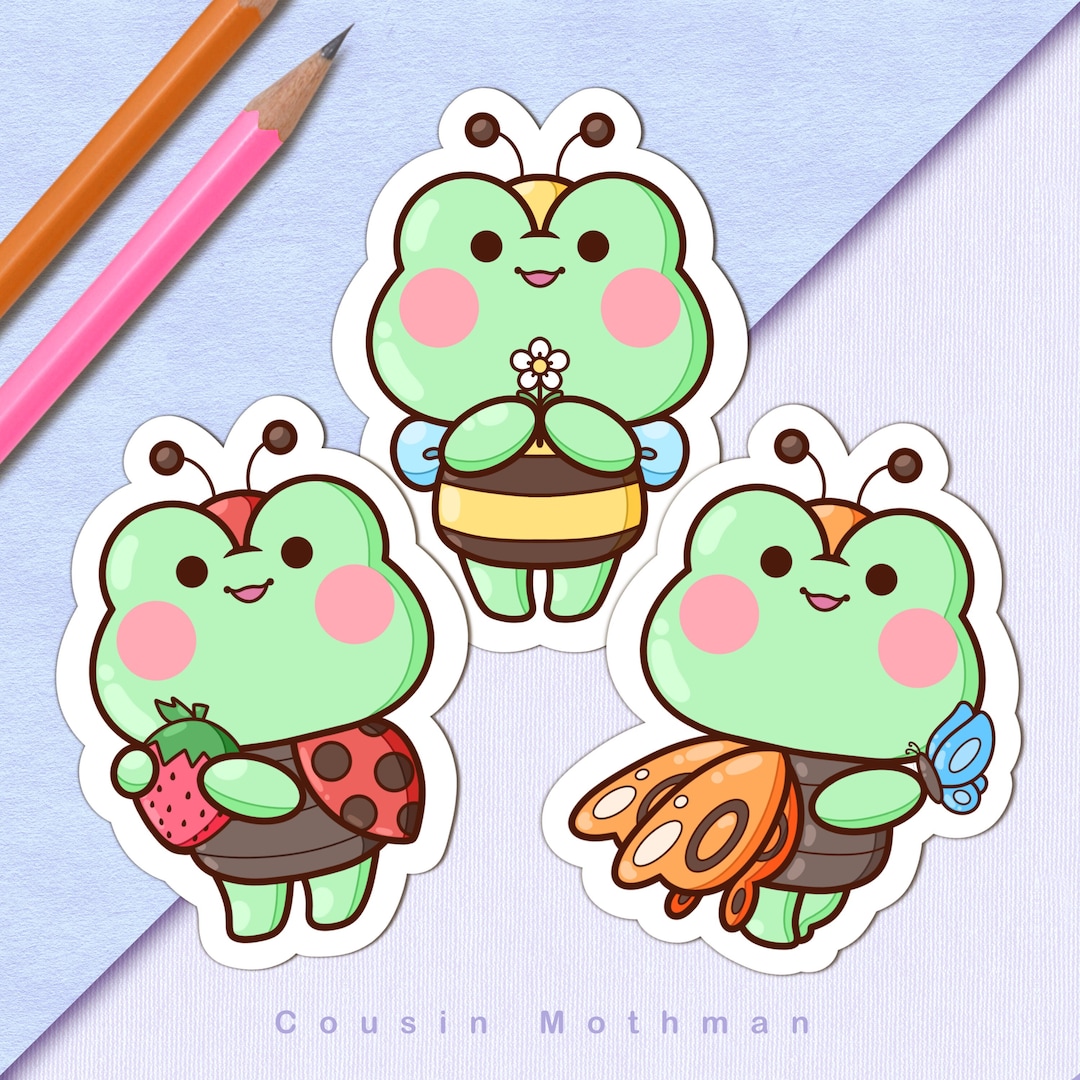 Froggie Critters Set | Cute Frog, Bee, Lady Bug, Butterfly, Laptop ...