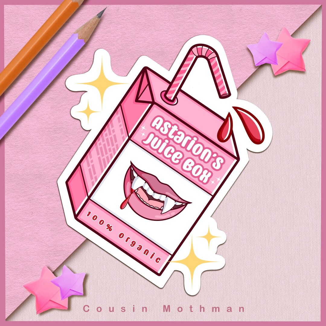Astarion's Juice Box Sticker | Baldur's Gate 3 Inspired Sticker, BG3 ...