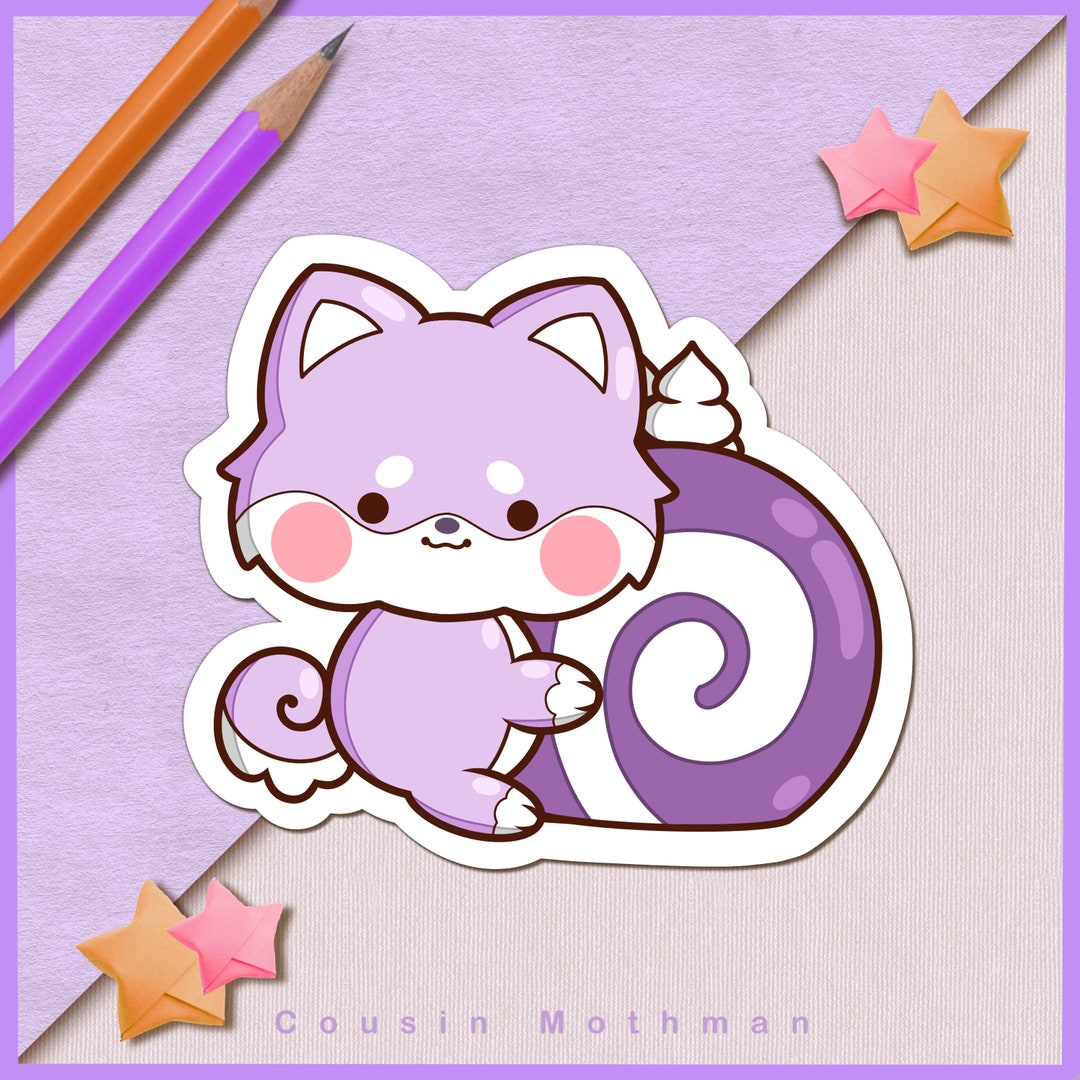 Ube Roll Shiba Sticker | Shiba Sticker, Food Sticker, Kawaii Laptop ...