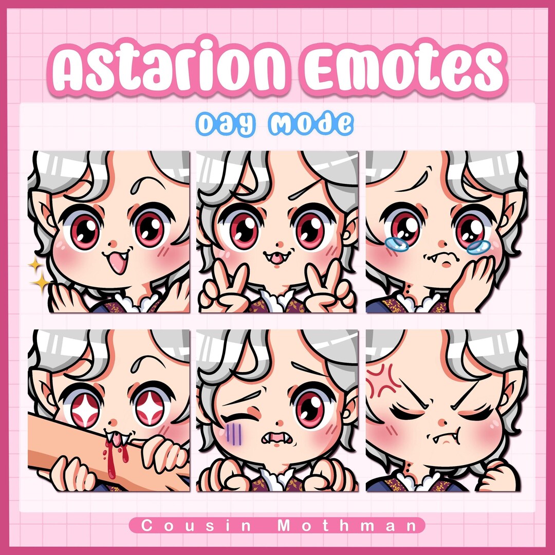 Astarion Emotes | Chibi, Baldur's Gate 3 Inspired Emote, BG3, Vampires ...