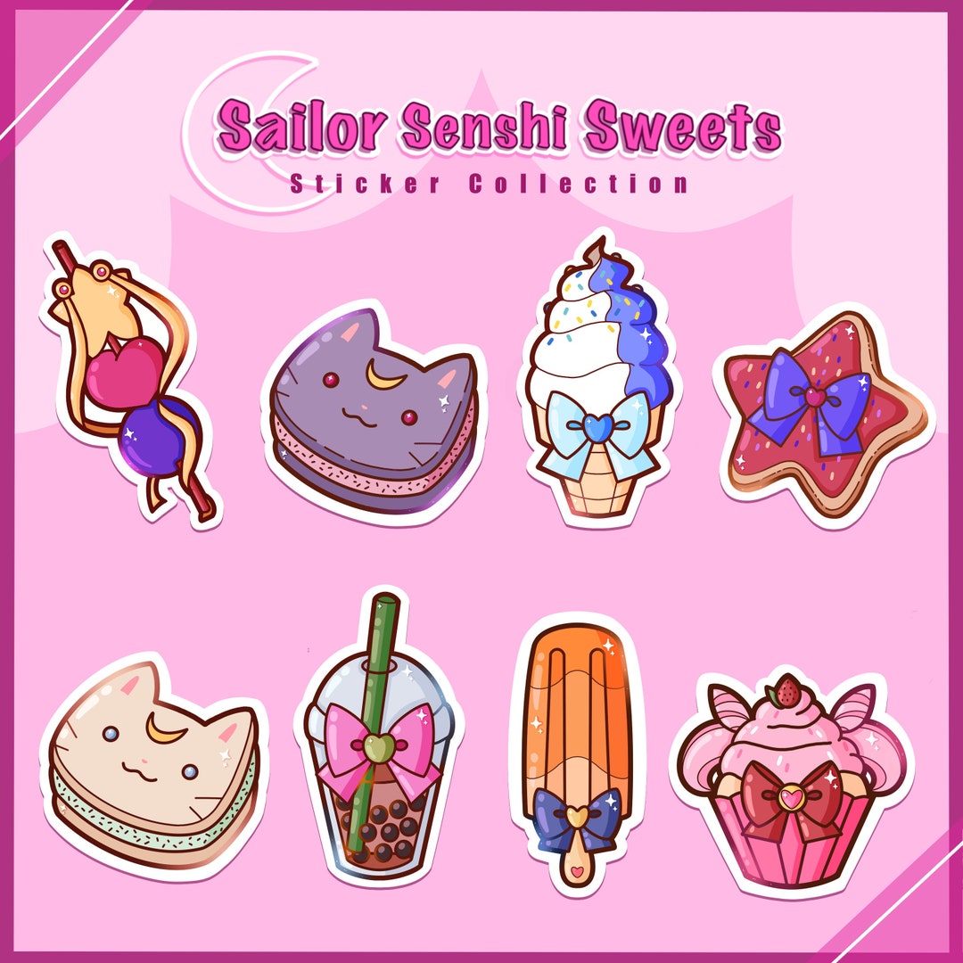 Sailor Senshi Sticker Set | Mini Sticker Pack, Magical Girl Stickers ...