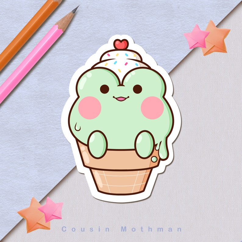 Froggie Creamery Set | Adorable Kawaii Frog Ice Cream Stickers | Cute ...