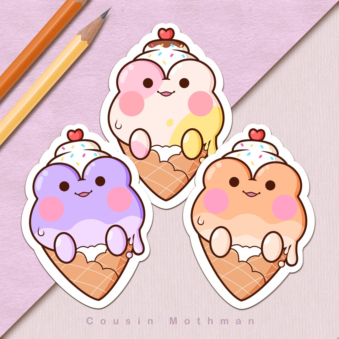 Froggie Creamery Pt 2 | Adorable Kawaii Frog Ice Cream Stickers | Cute ...