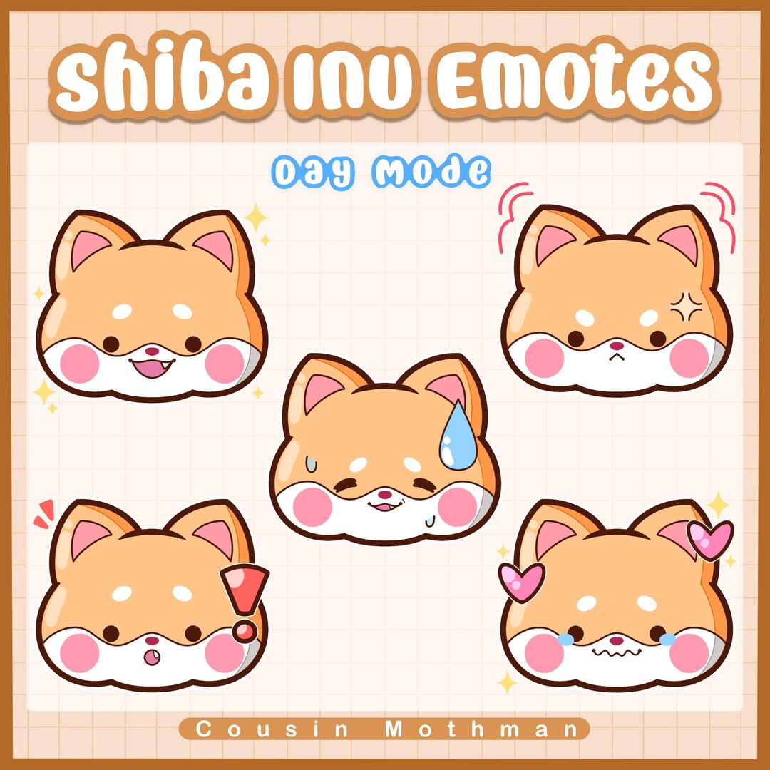 Shiba Inu Emotes | Instant Digital Download for Twitch, Discord and ...