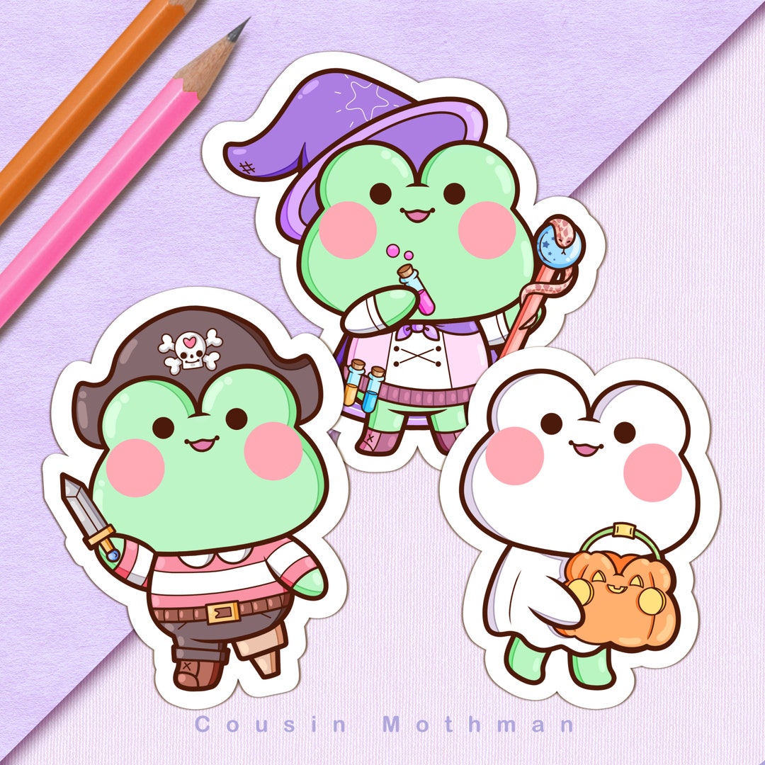 Froggie Costume Set Cute Frog, Pirate, Wizard, Ghost, Laptop Sticker ...