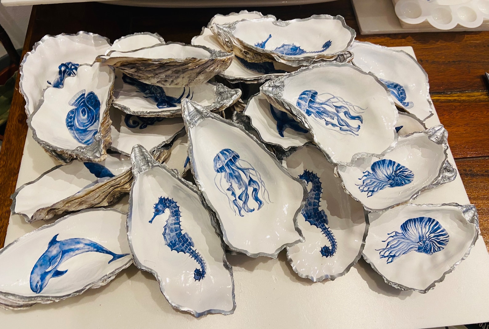 Decorated Oyster Shells - Etsy