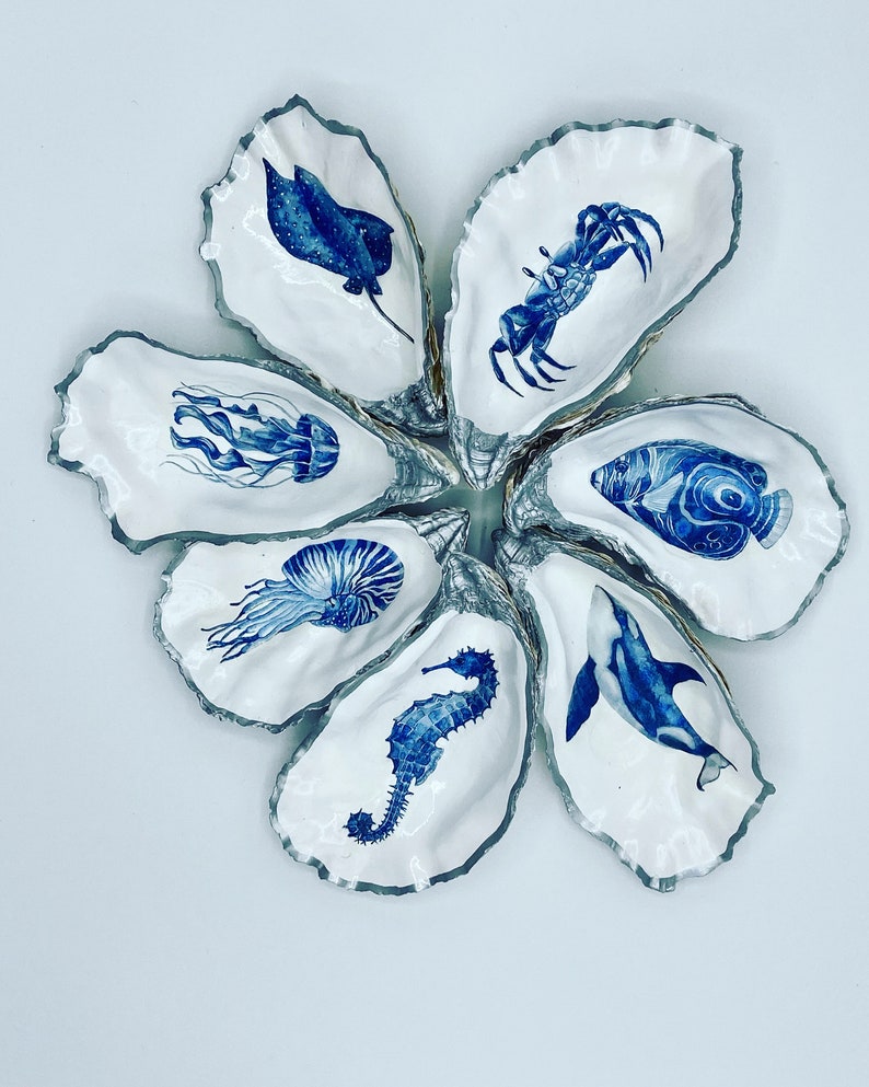 Decorated Oyster Shells - Etsy