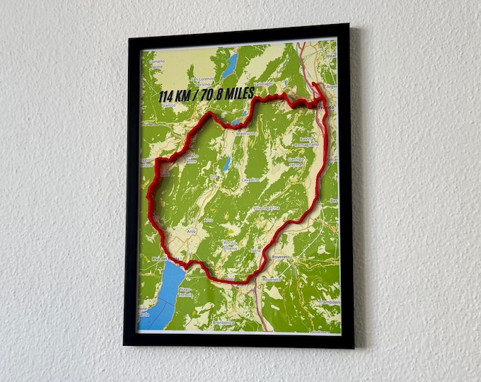 Any Marathon Map Poster, Custom Run Route Map, Strava or GPX Map My Run ...