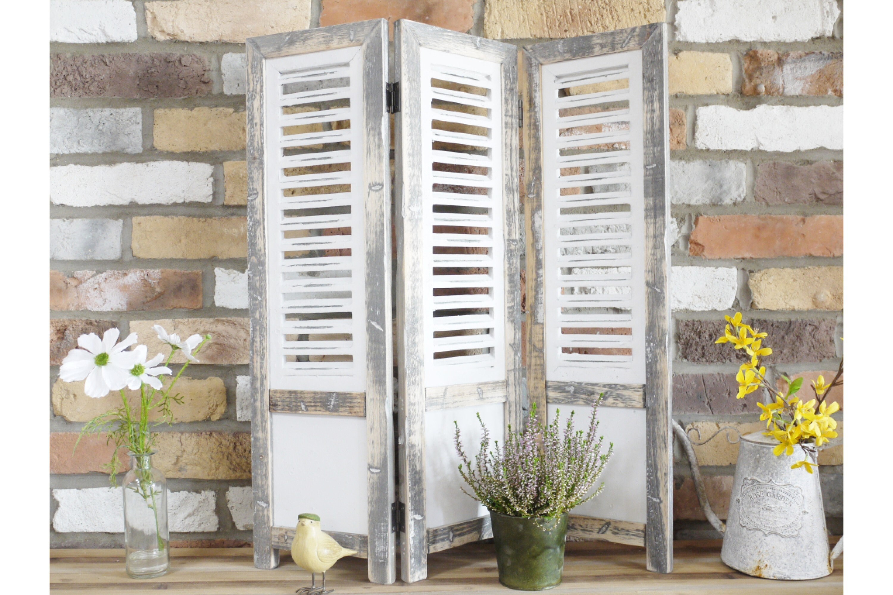 Three Door Wooden White Shutter Interior Design Screen - Etsy UK