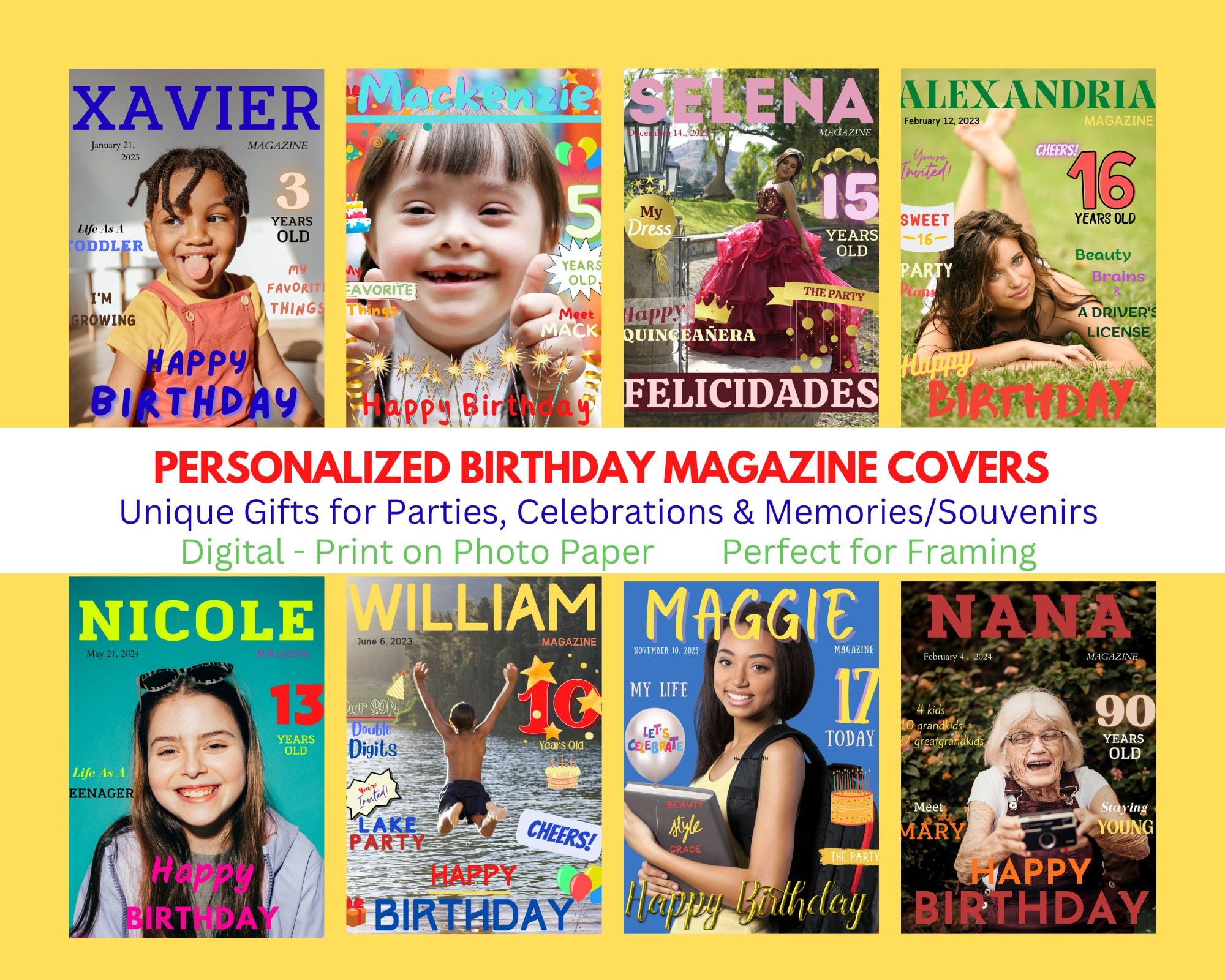 Personalized Birthday Magazine Covers & Signs/posters - Etsy