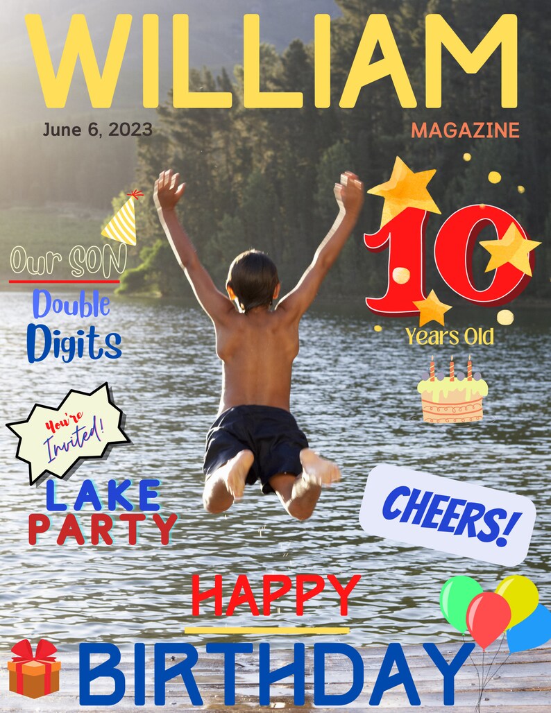 Personalized Birthday Magazine Covers & Signs/posters - Etsy