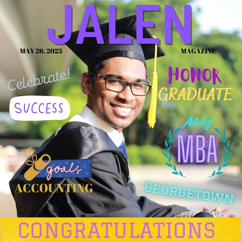 Personalized Graduation Magazine Covers Digital - Etsy