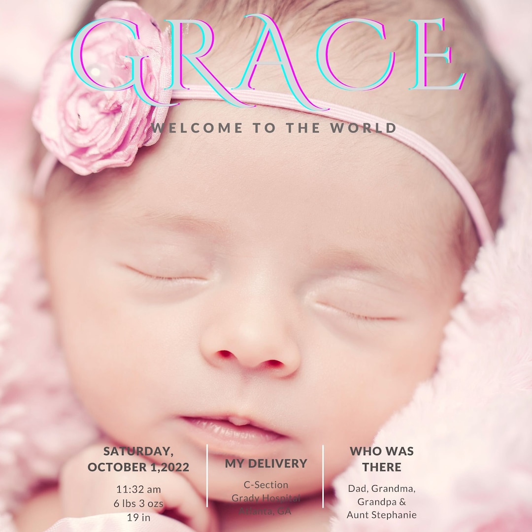 Personalized Digital Magazine Covers Newborn - Etsy