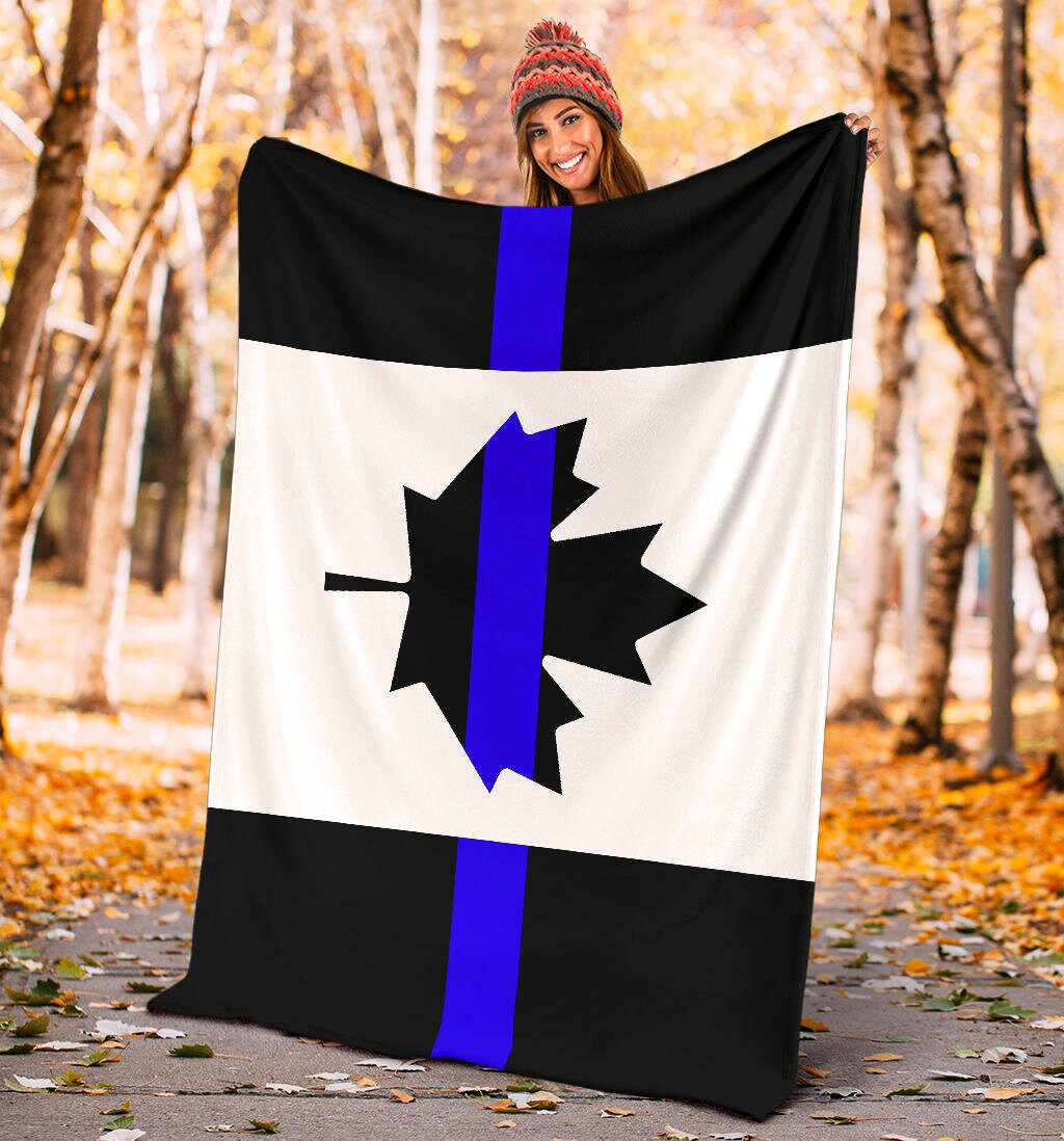 Thin Blue Line Canada Blanket | Canadian Flag Fleece Blanket | Police ...