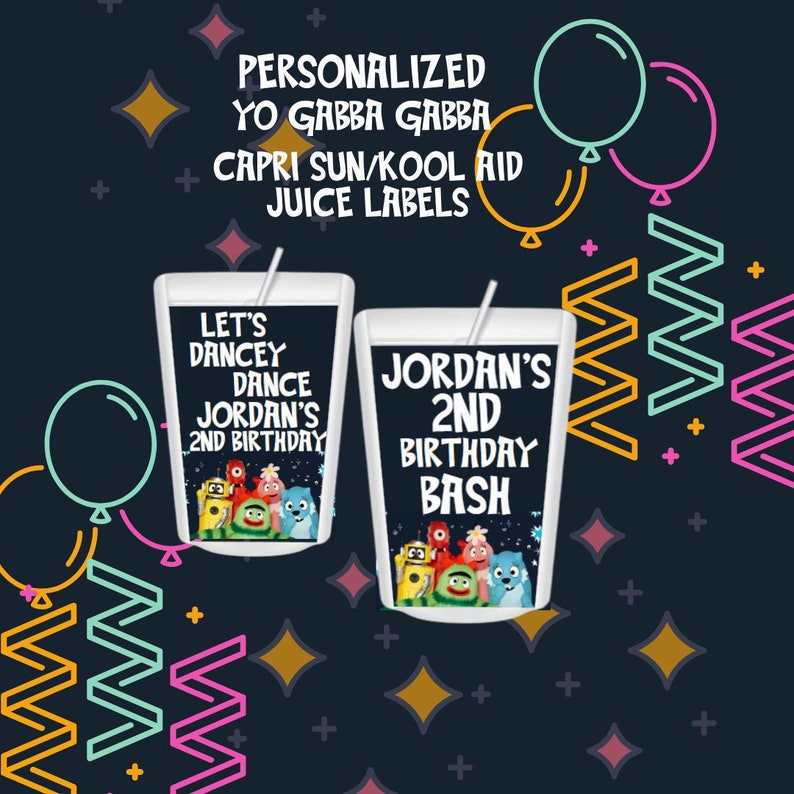 Yo Gabba Gabba Kids Birthday Capri Sun/kool Aid Labels Party - Etsy