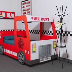 Fire Engine Bed PLANS (plans Only), Create a Fireman Themed Bedroom for ...