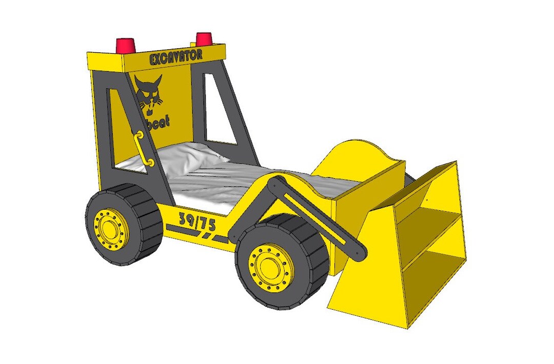 Build This Excavator Bed for Children, Dxf and Pdf Format With Assembly ...
