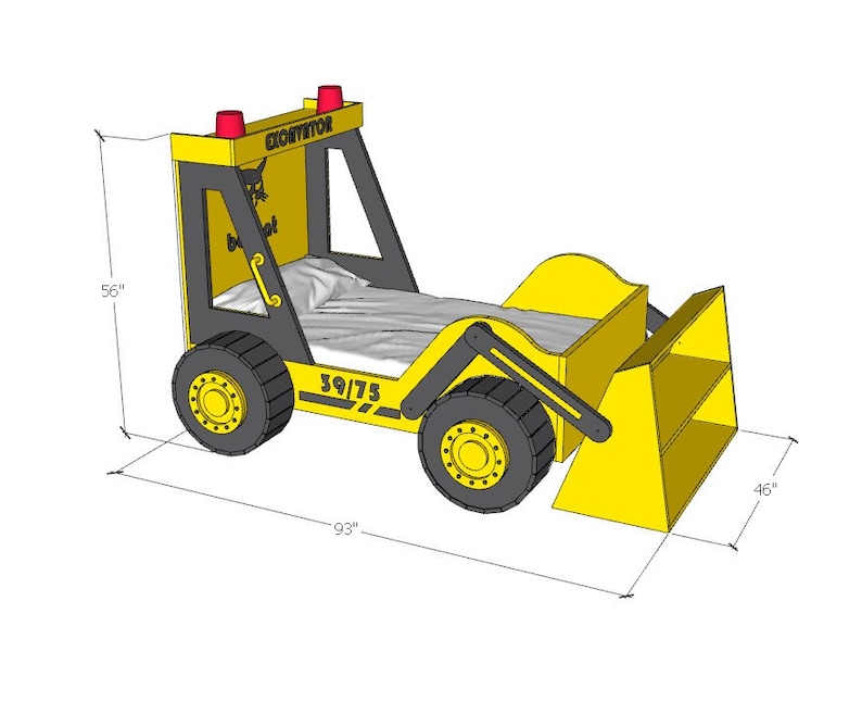 Build This Excavator Bed for Children, Dxf and Pdf Format With Assembly ...