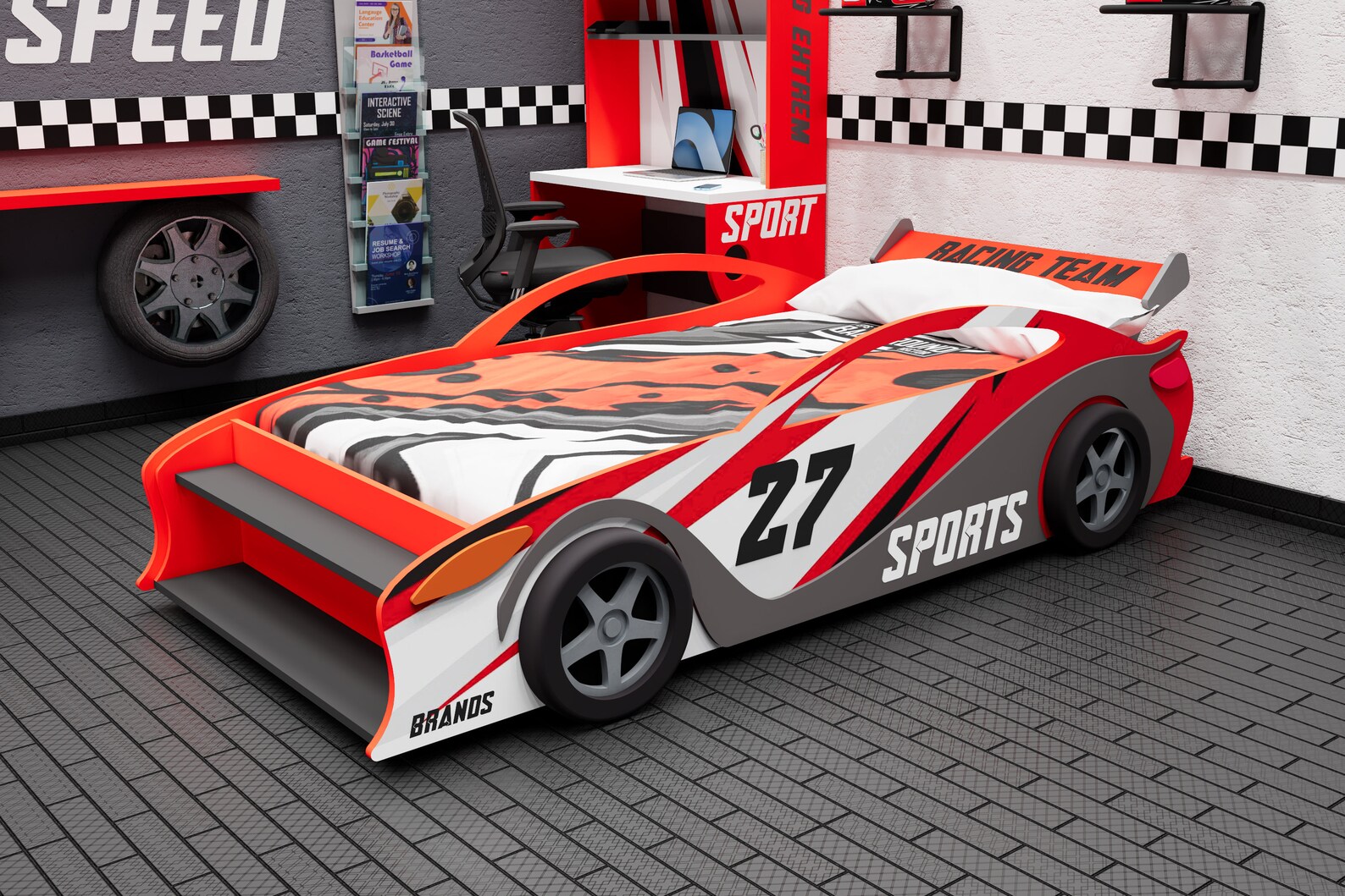 Car Racing Bed Plans Dxf With Pdf Instructions · DIY Wooden Car Bed for ...