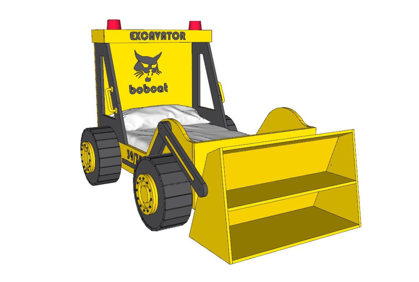 Build This Excavator Bed for Children, Dxf and Pdf Format With Assembly ...