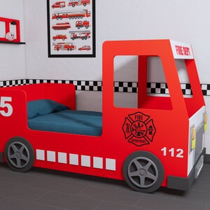 Fire Engine Bed PLANS (plans Only), Create a Fireman Themed Bedroom for ...
