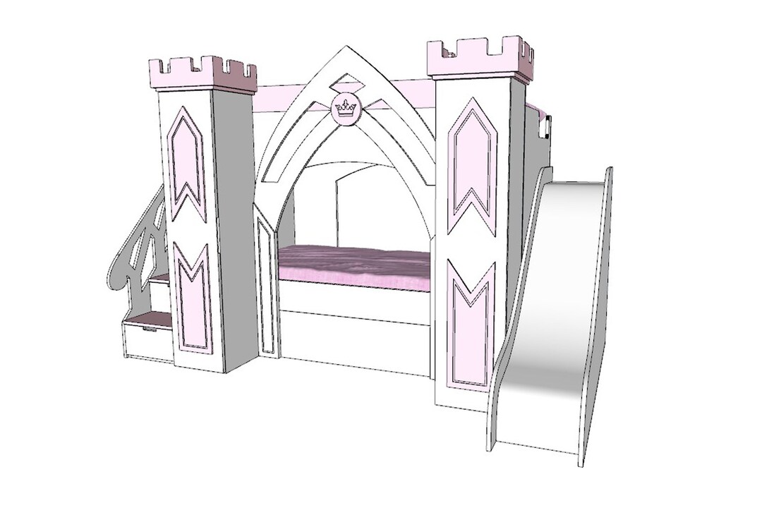Princess Castle Bed Plans - Only for CNC - Bed Woodworking Plans - (PDF ...