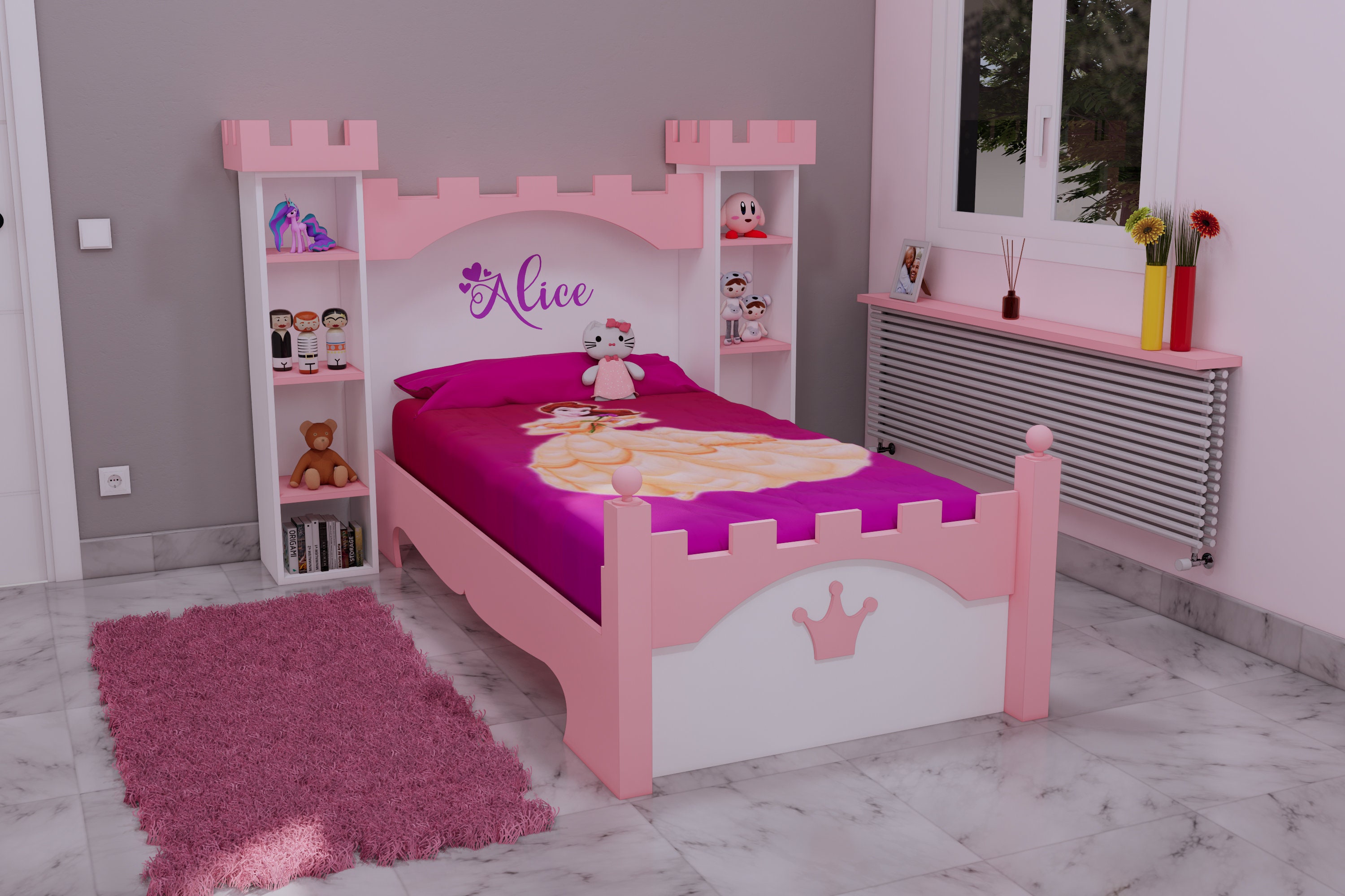 Princess Castle Bed Plans Dxf With Pdf Instructions · DIY Wooden Bunk ...
