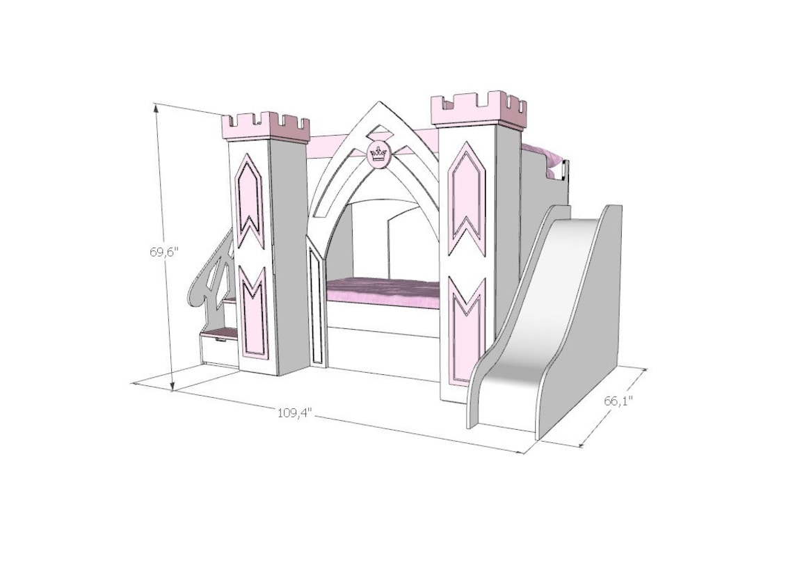 Princess Castle Bed Plans Only for CNC Bed Woodworking - Etsy