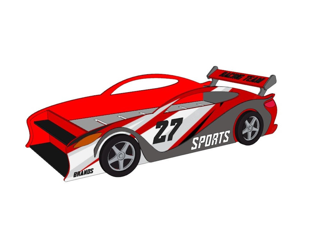 Car Racing Bed Plans Dxf With Pdf Instructions · DIY Wooden Car Bed for ...