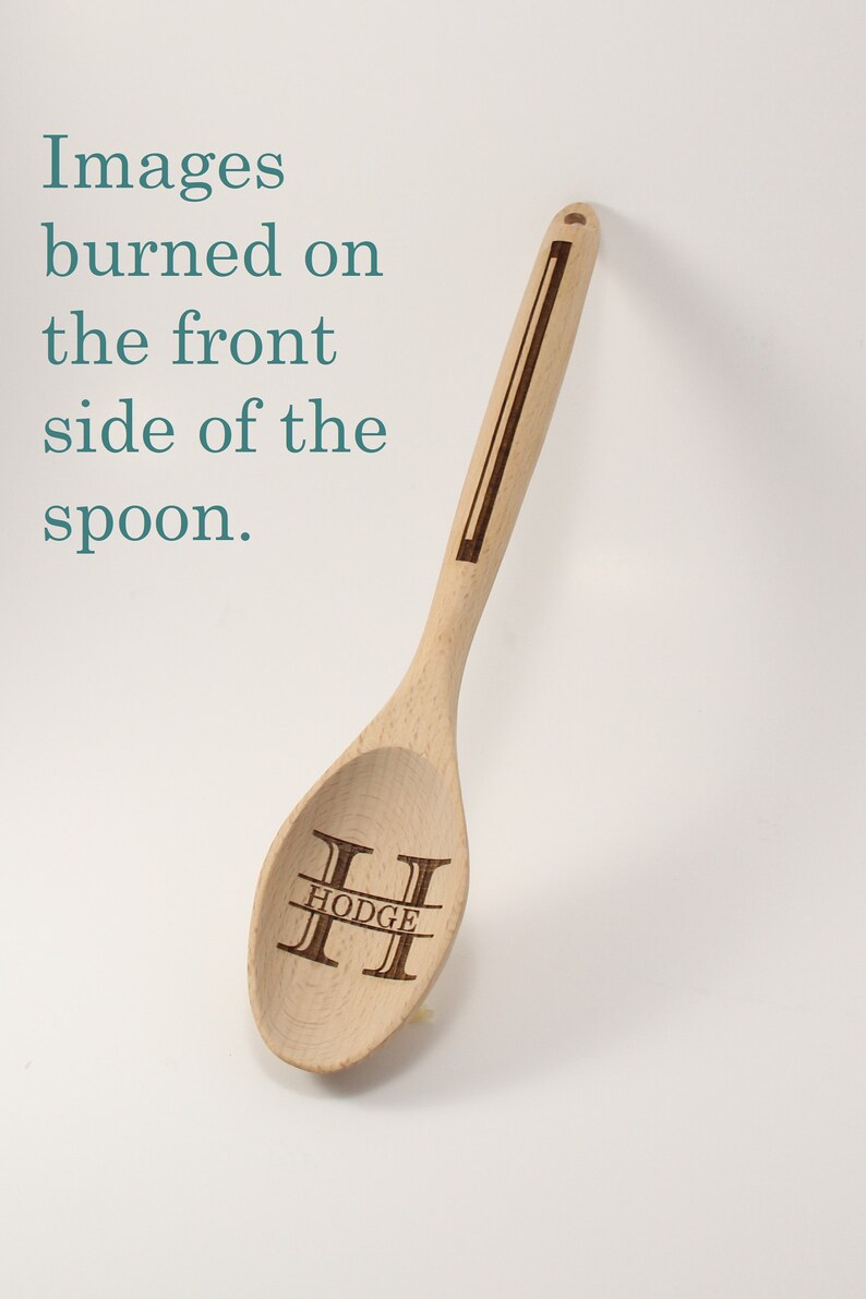 Personalized Wood Cooking Spoon Custom Engraved Wooden Mixing - Etsy