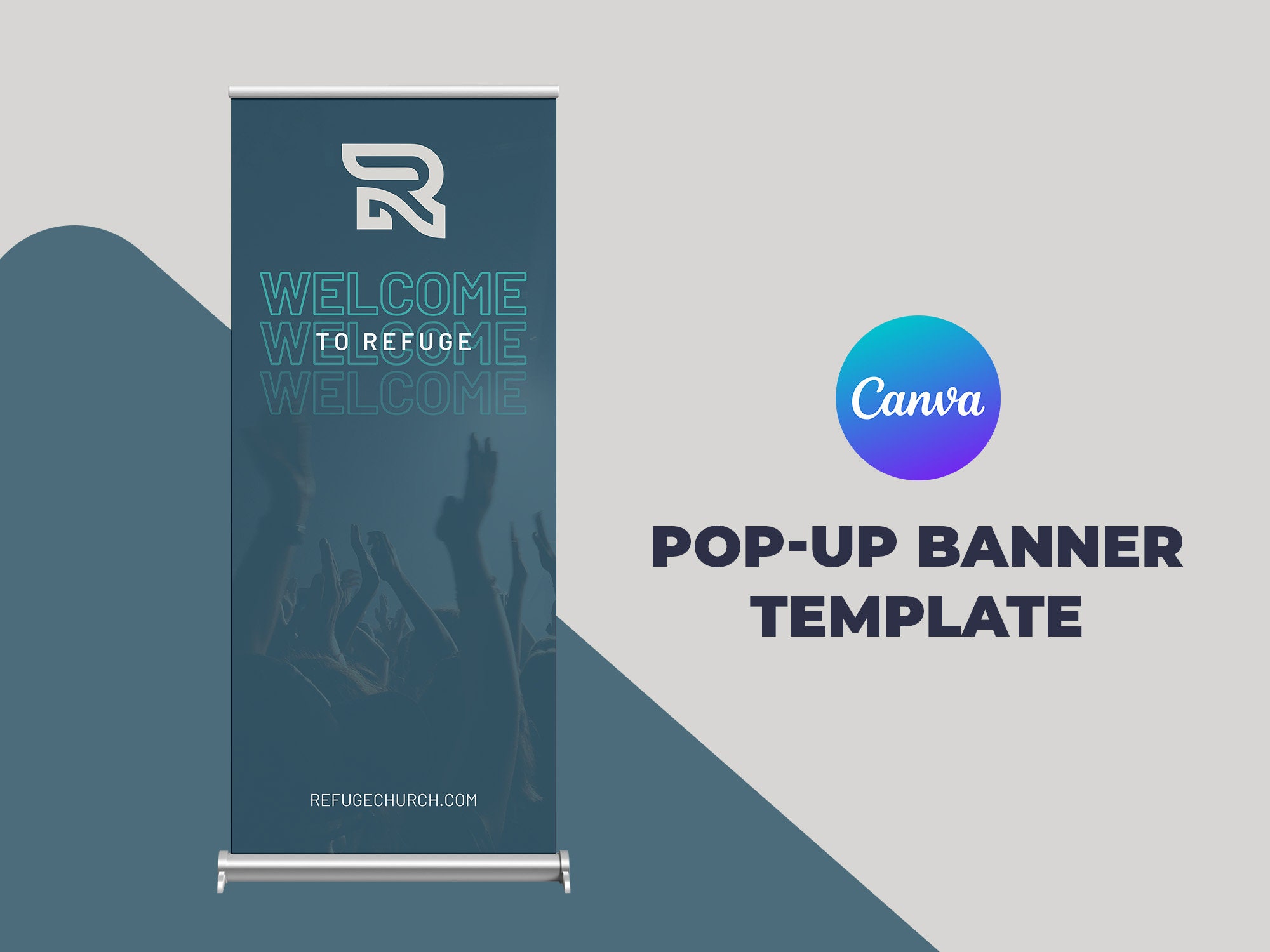 Church Welcome Pop-up Banner, Fully Editable Canva Template, Canva ...