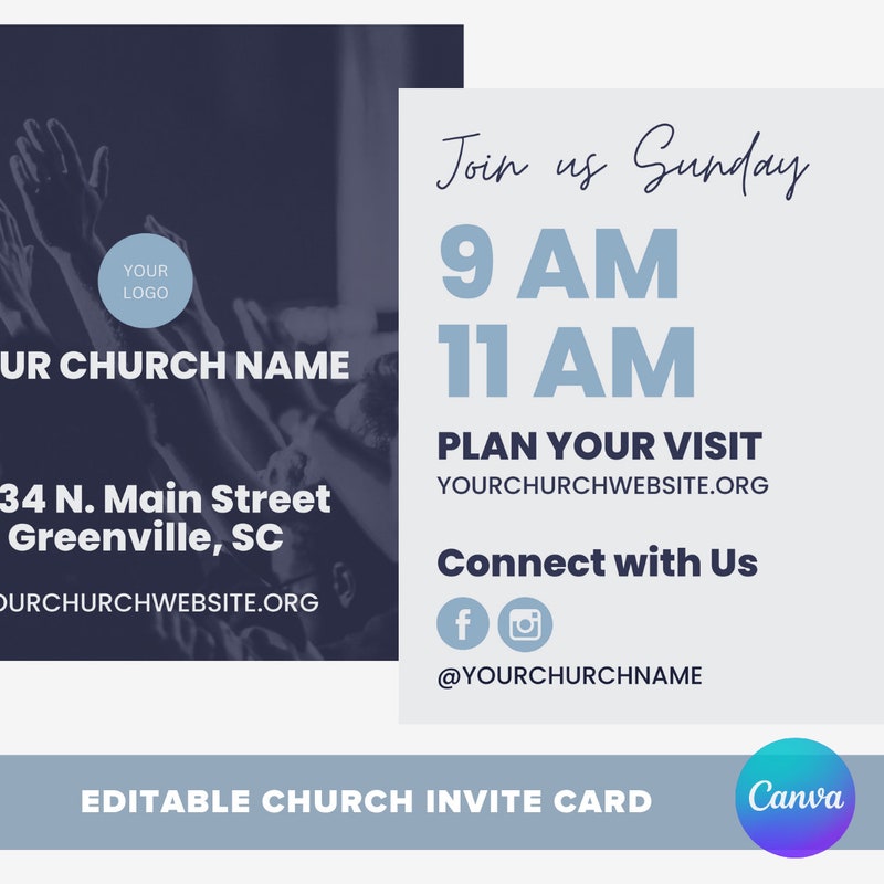 Church Invite Cards - Etsy