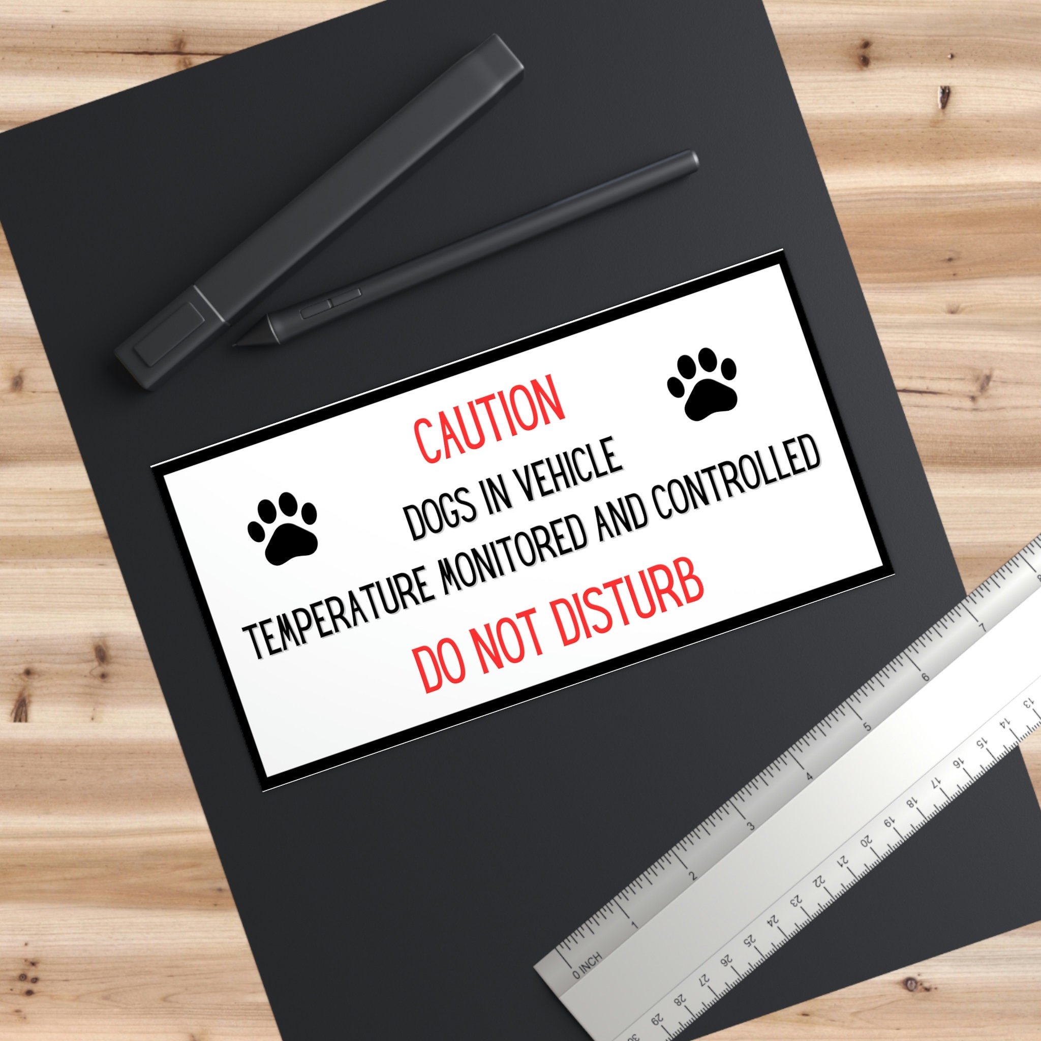 Caution Dog Bumper Sticker Car Sticker Vehicle Temperature Controlled ...