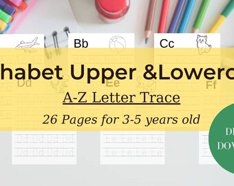 Alphabet Worksheets, Upper & Lowercase, Preschool, Kindergarten ...