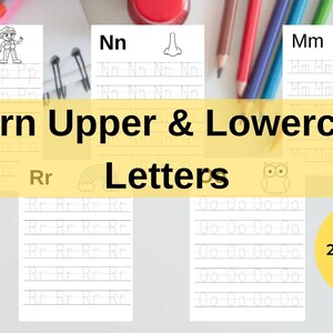 26 Alphabet Worksheets, Upper & Lowercase, Kindergarten, Learning ...