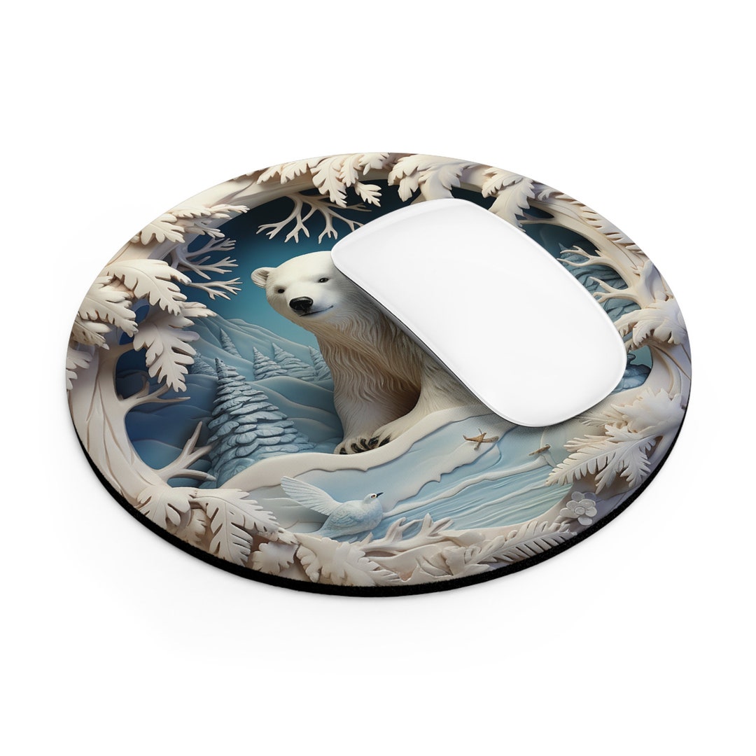 POLAR BEAR MOUSEPAD 3D Graphic Design, Gift for Wildlife Fan, Cool Desk ...