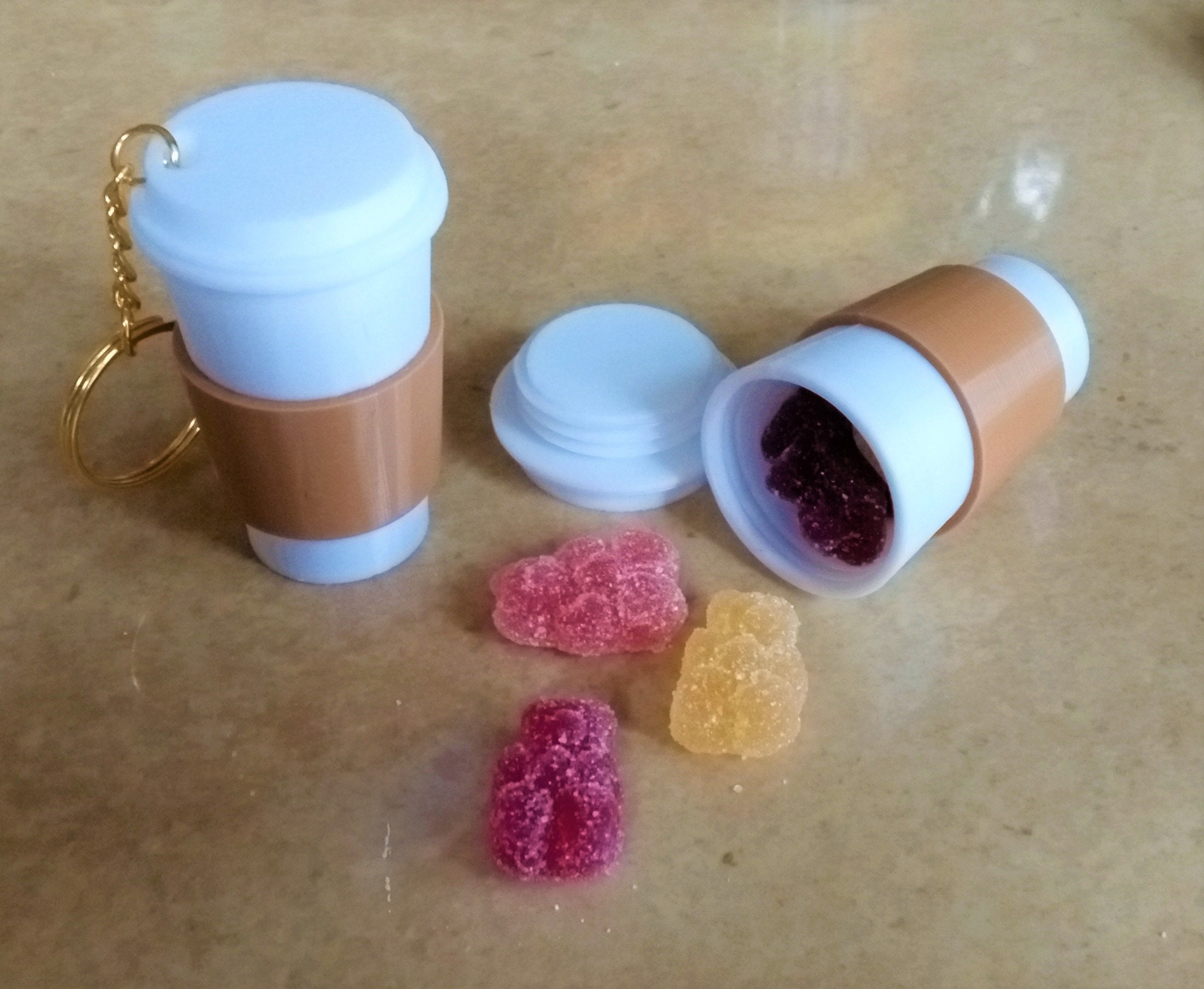 Coffee Cup Keychain Secret Container Pill Holder - Etsy
