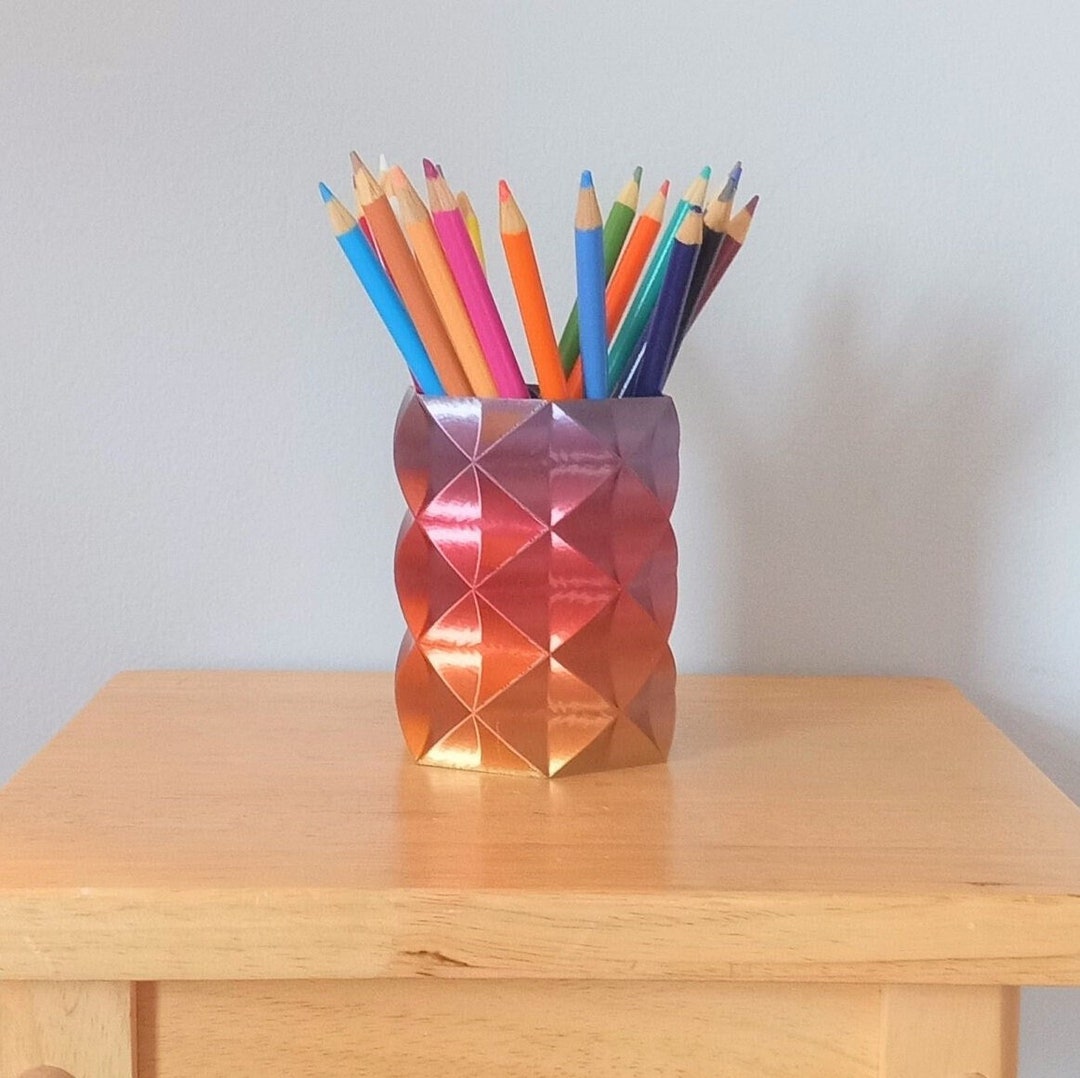 Pencil Case - Origami Style Pencil Holder for Desk - Cute Pen Holder ...
