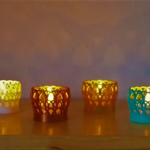 Tea Light Holder - Free LED Tealight Included! Filigree Style - Outdoor ...