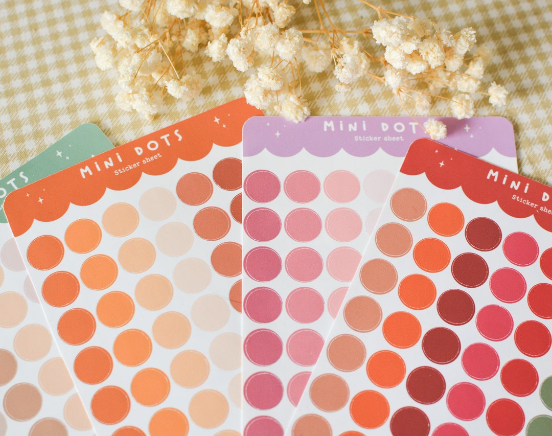 Sheet of Mini Dots Stickers - Mini Dots Stickers for Bujo, Journaling ...