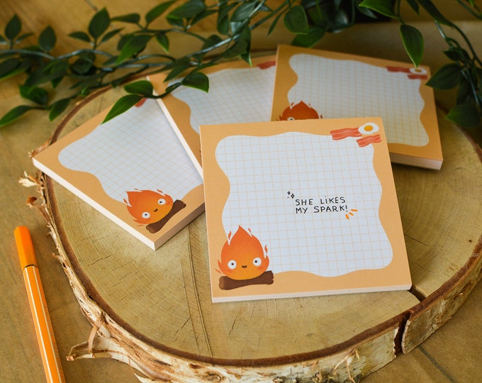 Calcifer Notepad - Howl's Moving Castle - Studio Ghibli Memopad - Etsy