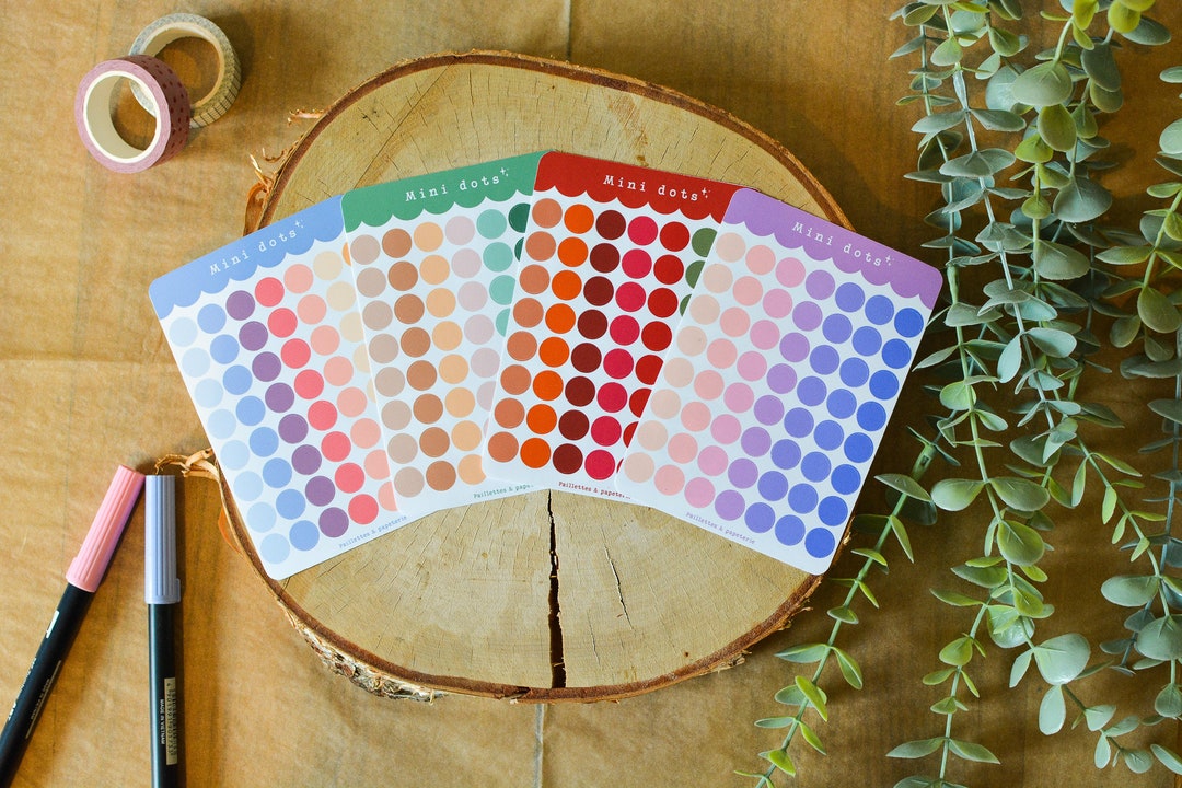 Sheet of Mini Dots Stickers Mini Dots Stickers for Bujo, Journaling ...