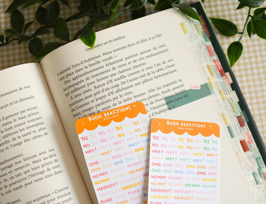 Book Reactions Sticker Board - Words Stickers Deco Stickers to Annotate ...