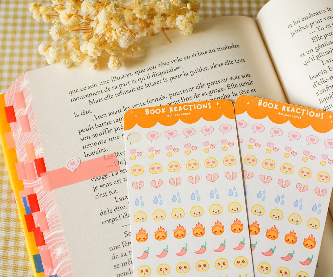 Sheet of Book Reactions Stickers Decorative Stickers to Annotate These ...