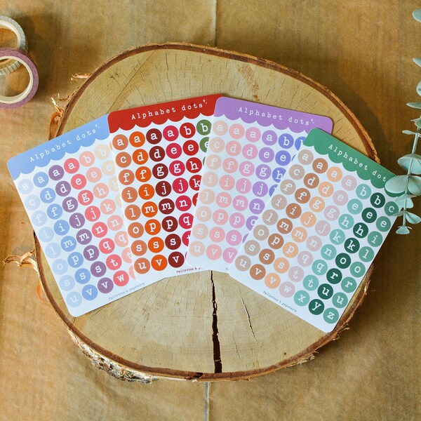 Dotted Alphabet Stickers - Etsy